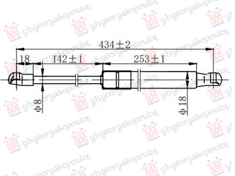 AMORTIZER GEPEK STAKLA (431L-120N) TOYOTA LAND CRUISER PRADO (2017-2024 ...